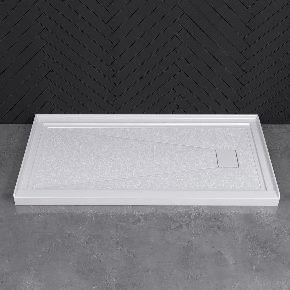 Zeafive Siba 72 in. L x 36 in. W Single Threshold Alcove Shower Pan ...
