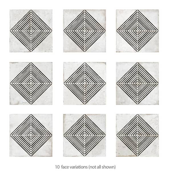 Merola Tile Kings Rombos Nero 8-3/4 in. x 8-3/4 in. Ceramic Floor and ...