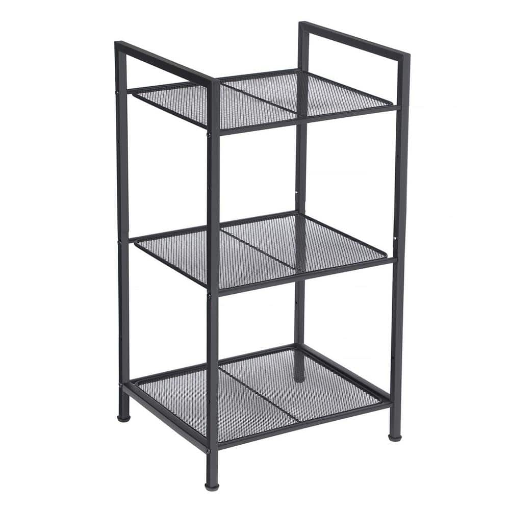 PRIMEPLUS 3-Tier Metal Rack Storage Shelving Pot Rack in Black RB-BL3 ...