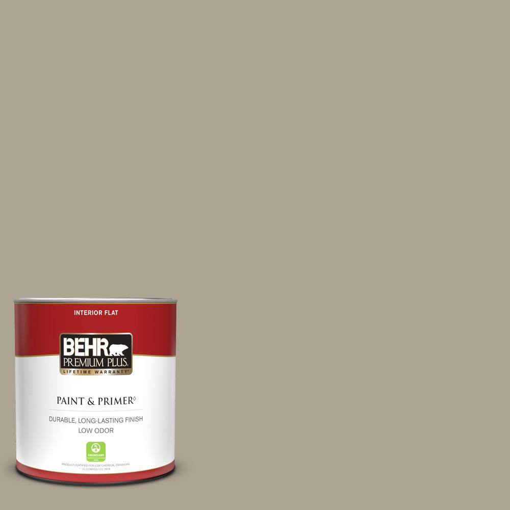 BEHR PREMIUM PLUS 1 qt. #MQ2-52 Roadside Flat Low Odor Interior Paint ...