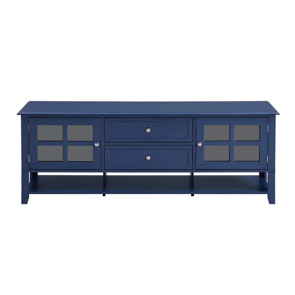 Polibi Blue TV Stand Fits TV's up to 60 in. with Multifunctional ...