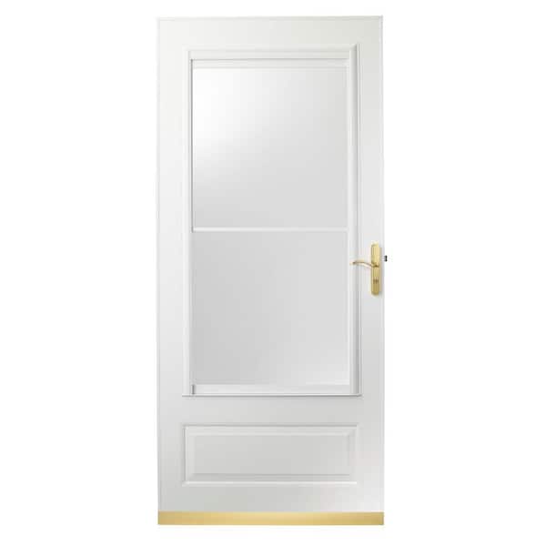Andersen 36 in. x 80 in. 400 Series White Aluminum Self-Storing Storm ...
