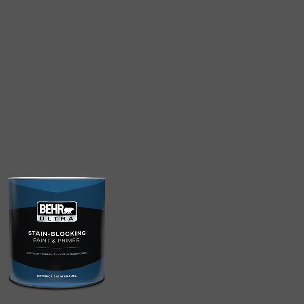 BEHR ULTRA 1 qt. #QE-62 Maximum Gray Satin Enamel Exterior Paint ...