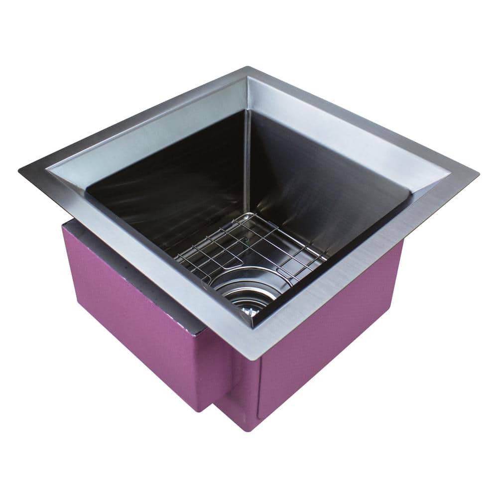 Transolid Studio 15 in. Undermount Single Bowl 14-Gauge PVD Gun Metal ...