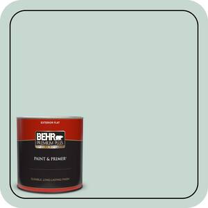 BEHR PREMIUM PLUS 1 qt. #480E-2 Tide Pools Satin Enamel Exterior Paint ...
