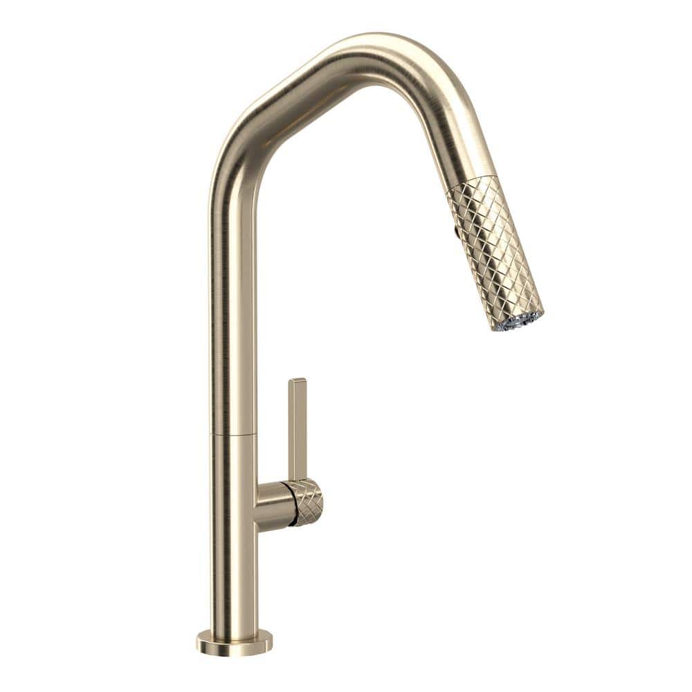 ROHL Tenerife Single Handle Pull Down Sprayer Kitchen Faucet in Satin ...