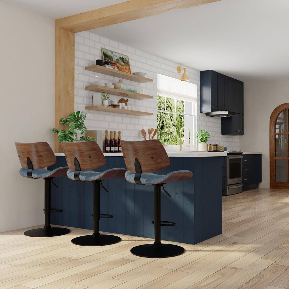 Simpli Home Novak Mid Century Modern 33 in. Metal Adjustable Swivel Bar ...