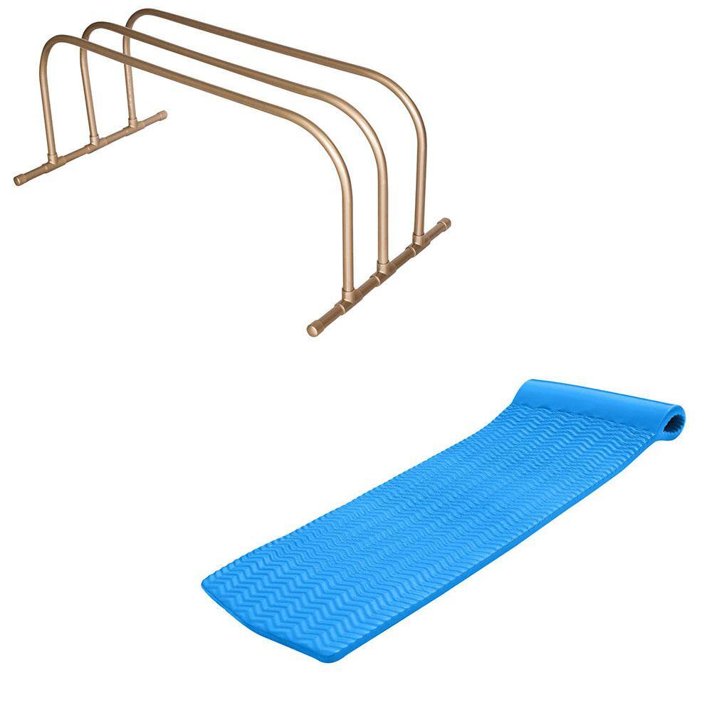 TRC Recreation PVC Pool Float Storage Drying Rack with 70 in. Blue Foam ...