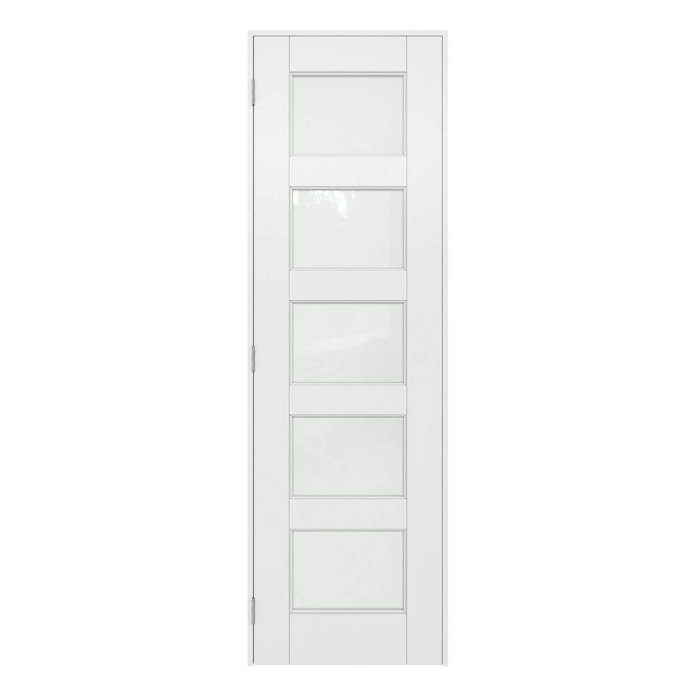 ARK DESIGN Assembly Required 24 in. x 80 in. 5-Lite Frosted Glass Right ...