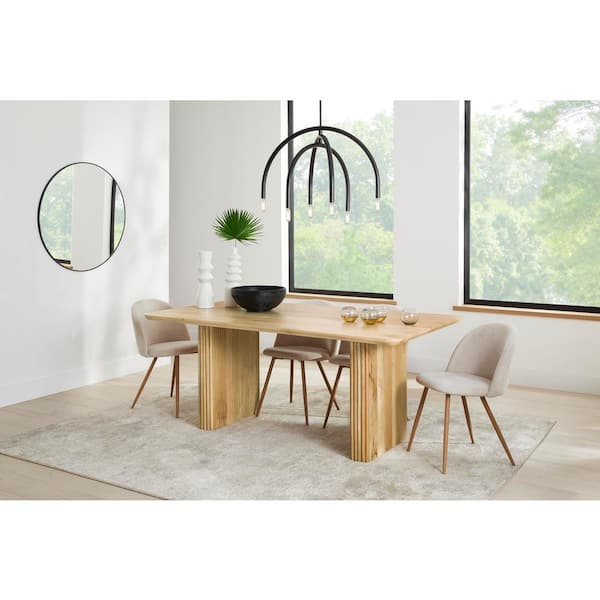 Natural Wood Dining Table Base Modern Live Edge Solid Wood Dining