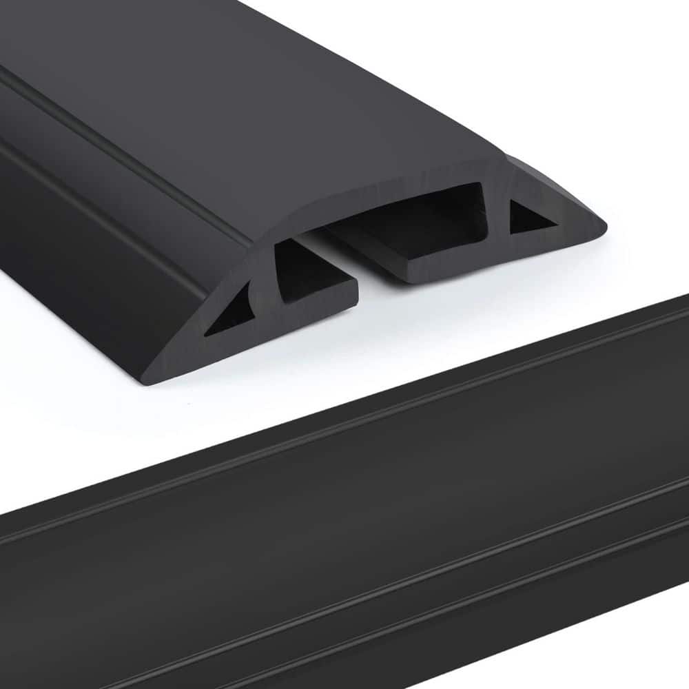 BIBIVIS 10 ft. Black Heavy Duty Cable Protector Floor Cord Cover ...