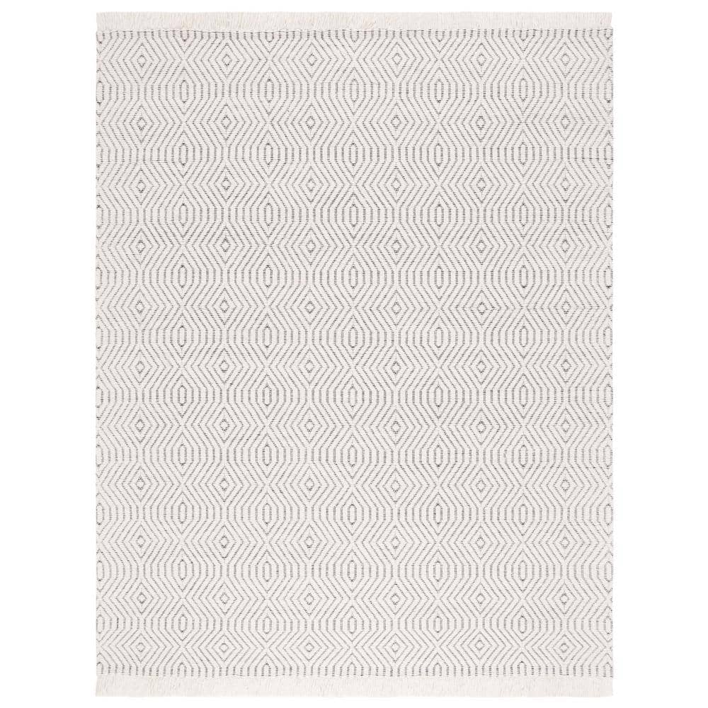 SAFAVIEH Marbella Ivory Black 8 ft. X 10 ft. Geometric Solid Color Area ...