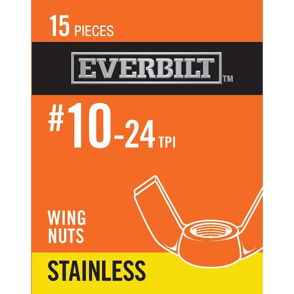 Everbilt #10-24 Stainless Steel Wing Nut (15-Pack) 845412 - The Home Depot