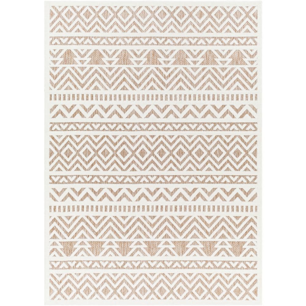 Livabliss San Cream/Tan Bohemian 8 ft. x 10 ft. Indoor/Outdoor Area Rug ...