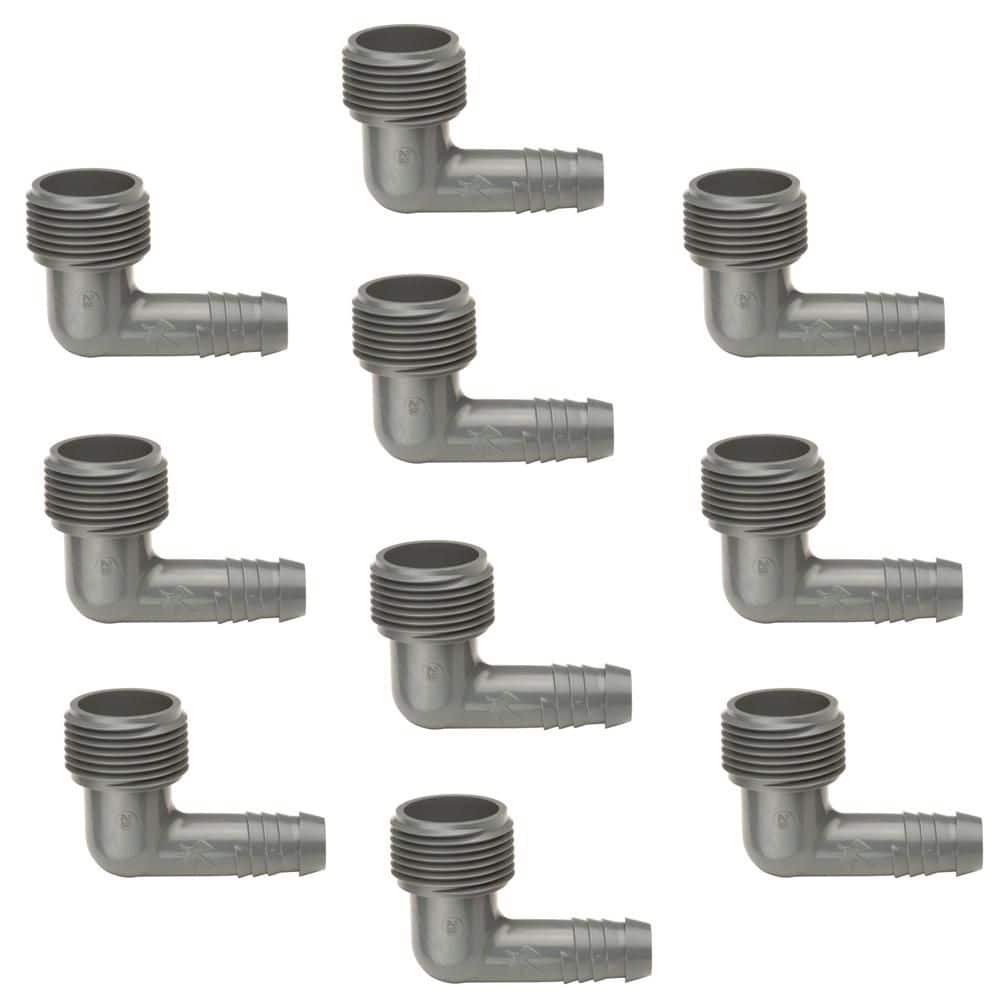 Rain Bird 1/2 in. Barb x 3/4 in. Male Pipe Thread Elbow for Sprinkler ...