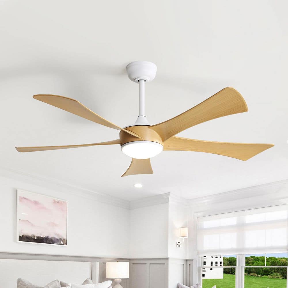CACI Mall 52 in. Indoor/Outdoor Integrated LED White Ceiling Fan with ...