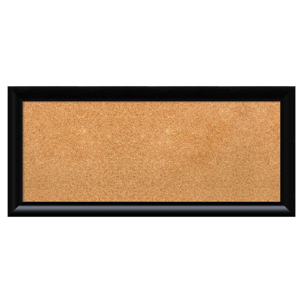 Amanti Art Steinway Black Scoop Wood Framed Natural Corkboard 33 in. x ...