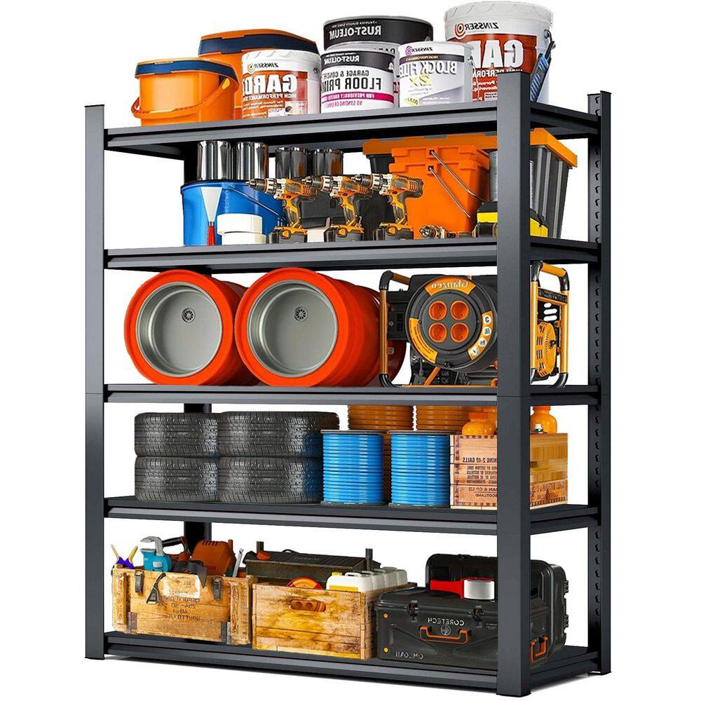 Huluwat 5-Tier Heavy Duty Steel Adjustable Garage Storage Shelving Unit ...