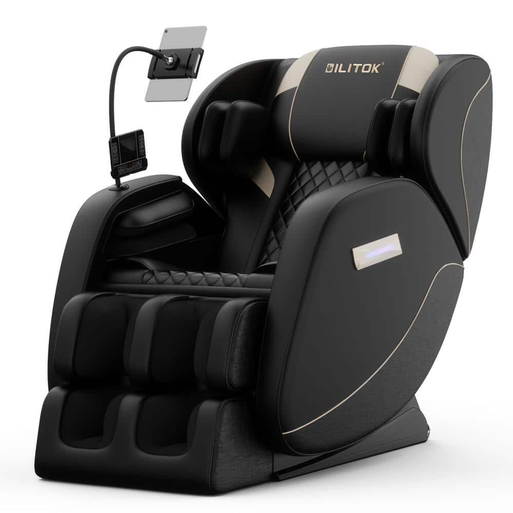 Noble House Samuel Black PU Leather Massage Chair Recliner with Zero ...