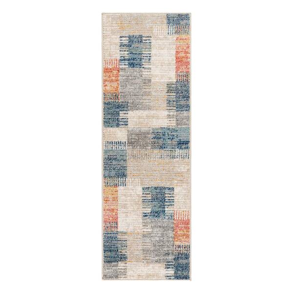 Gertmenian & Sons Winsor Julien Multi-Colored 3 ft. x 8 ft. Abstract ...