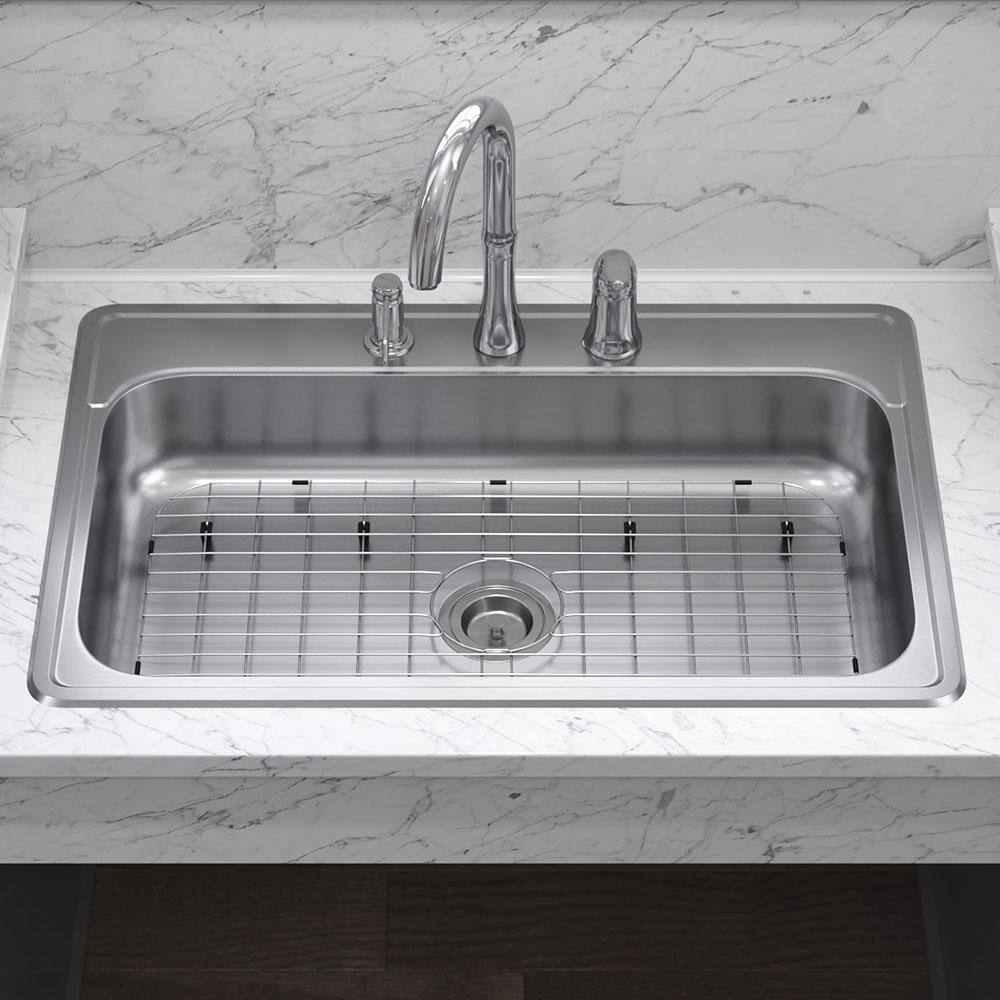 MR Direct Stainless Steel 33 in. Single Bowl Drop-In Kitchen Sink with ...
