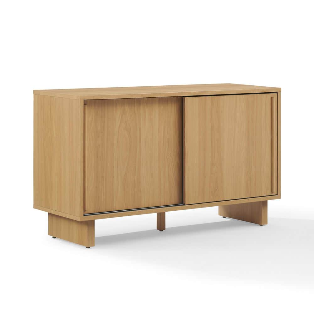 CROSLEY FURNITURE Gemma White Oak Medium Record Player Cabinet With ...