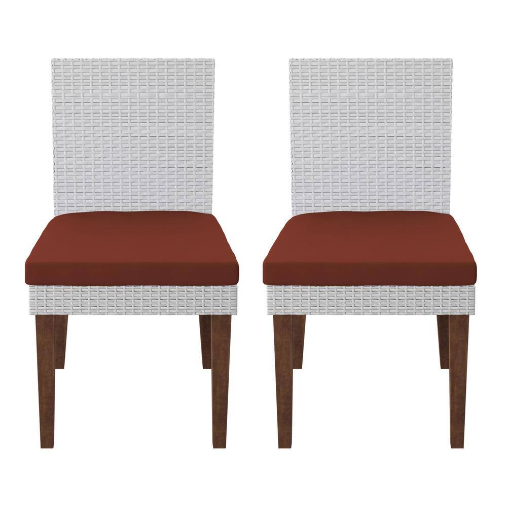 TK CLASSICS Acacia Wood Outdoor Dining Chair with Terracotta Cushions ...