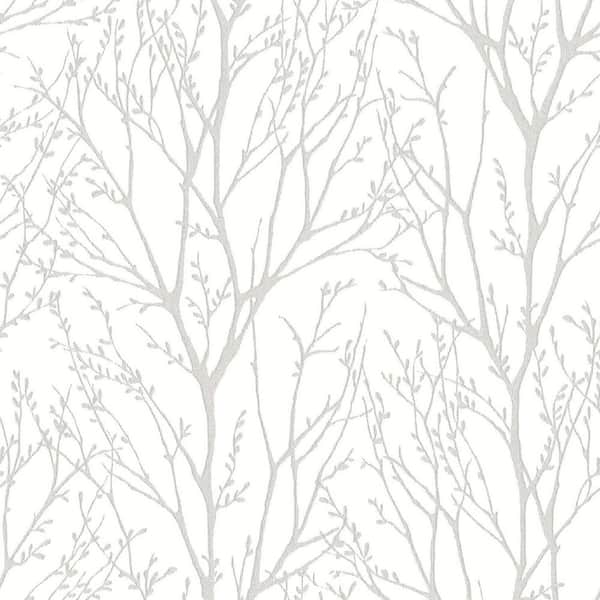 Silver Treetops Contact Paper Removable Peel and Stick Wallpaper Roll ...