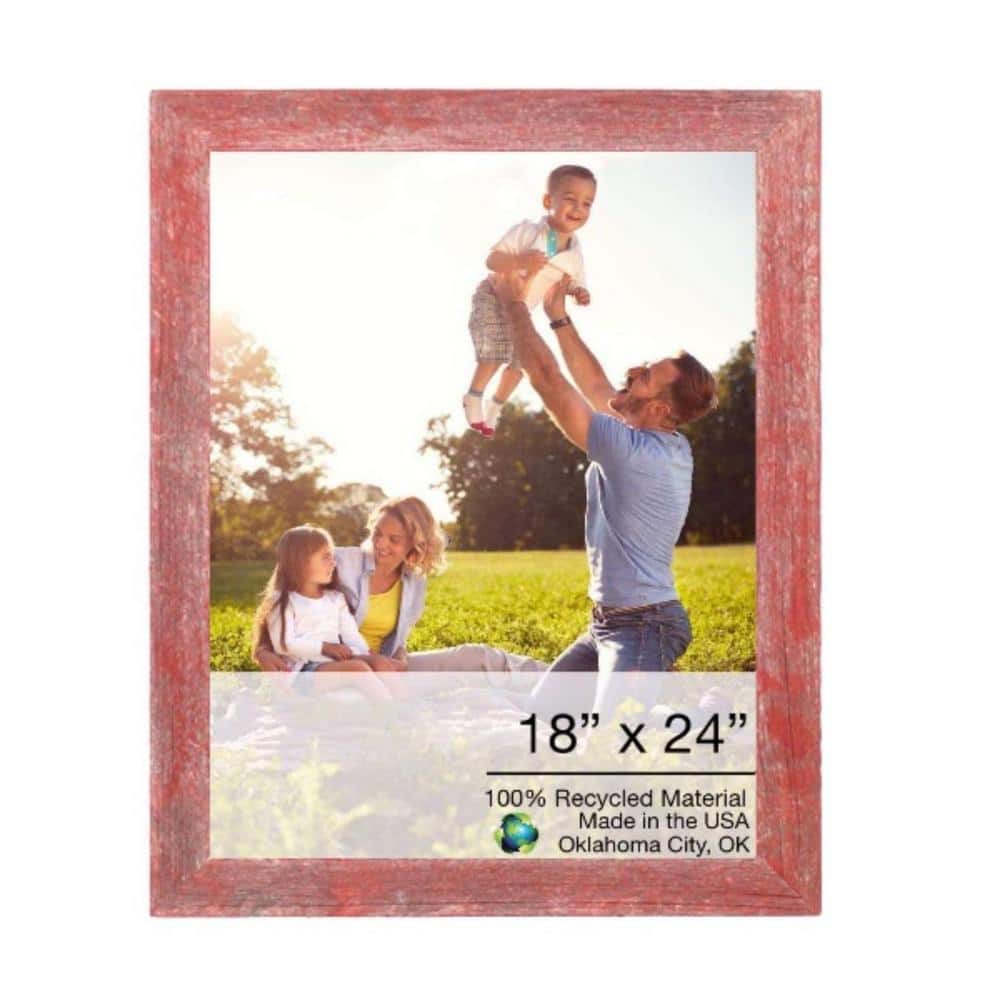 HomeRoots Victoria 18 in. W. x 24 in. Rustic Red Picture Frame ...