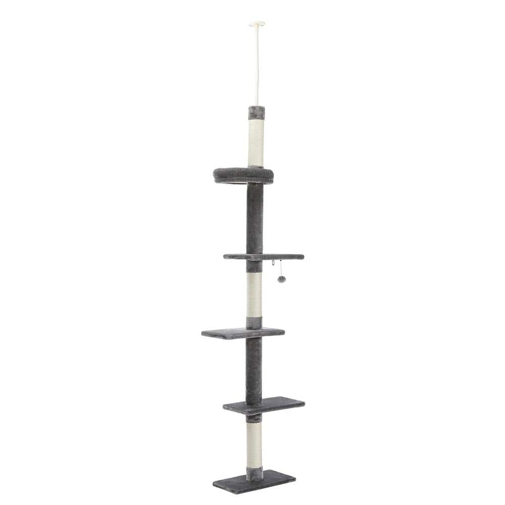 cenadinz Medium Cat Interactive Adjustable 5-Tier Floor to Ceiling Cat ...