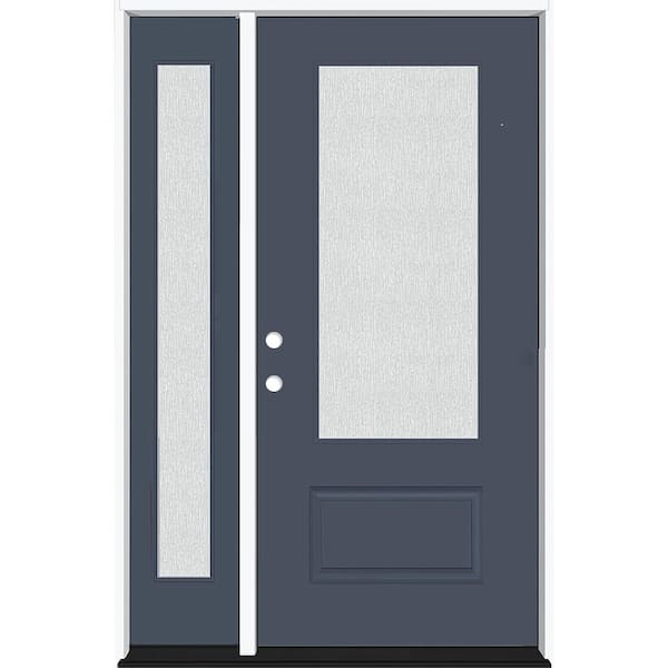 Steves & Sons Legacy 53 in. W x 80 in. 3/4 Lite Rain Glass RHIS Primed ...