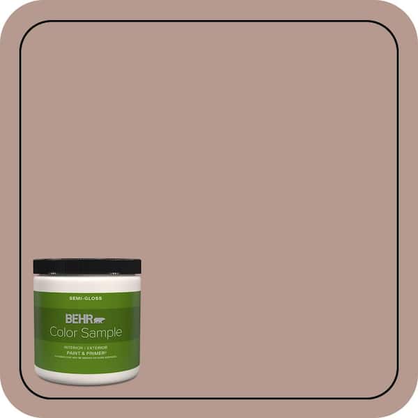 BEHR PREMIUM PLUS 8 oz. #MQ1-55 Lite Cocoa Semi-Gloss Interior/Exterior ...
