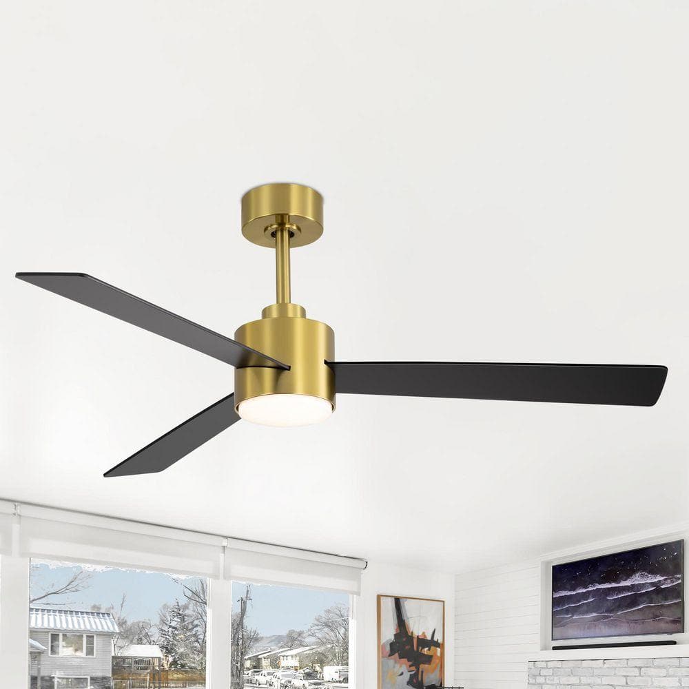 Airsurfer Primo 52 in. Black Ceiling Fan with 3 Plywood Blades, 3-Color ...