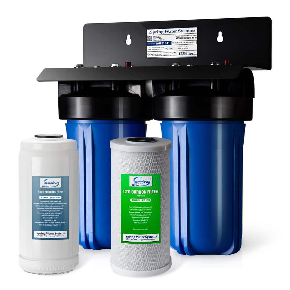 ISPRING 2-Stage Whole House Water Filtration System with 10 in. x 4.5 ...