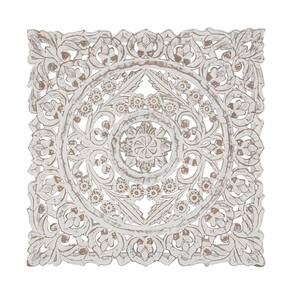 LITTON LANE 48 in. x 16 in. "Carved Botanical Scrollwork" Framed Wooden ...