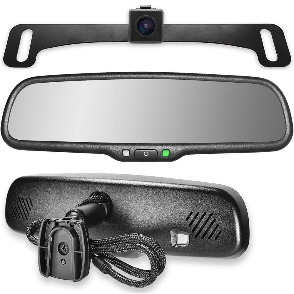 PartsMT 10.5 in. OEM Rear View Mirror with 4.3 in. LCD Screen and 170 ...