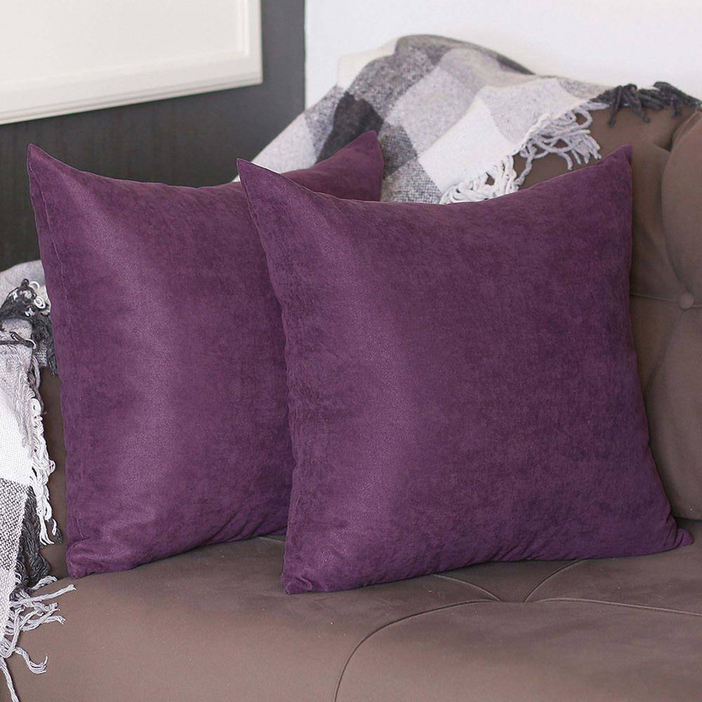 MIKE & Co. NEW YORK Decorative Farmhouse Purple 20 in. x 20 in. Square ...