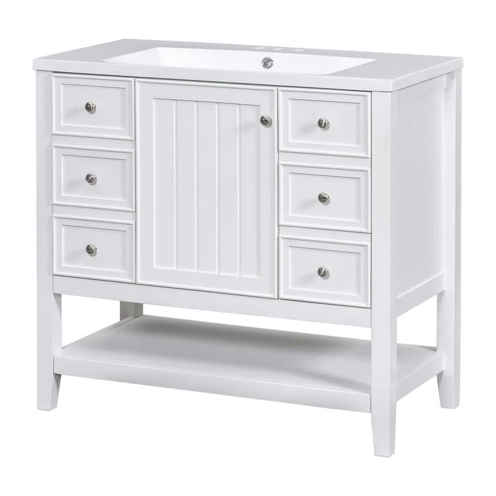 VANITYFUS 36 in. W x 18 in. D x 34.1 in. H Single Sink Bath Vanity in ...
