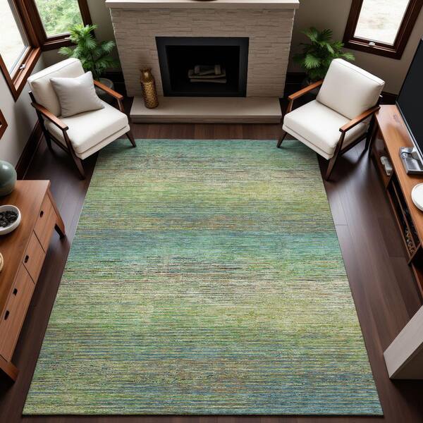 Addison Rugs Mayfield Premium Machine Washable Abstract AMF1264 Aloe 8 ...