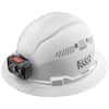 Klein Tools Hard Hat, Vented, Full Brim with Rechargeable Headlamp ...