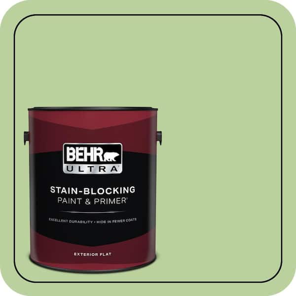 BEHR ULTRA 1 gal. #P380-4 Four Leaf Clover Flat Exterior Paint & Primer ...