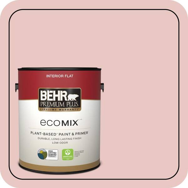 BEHR PREMIUM PLUS 1 gal. #150E-2 Kashmir Pink Flat EcoMix Plant-Based ...