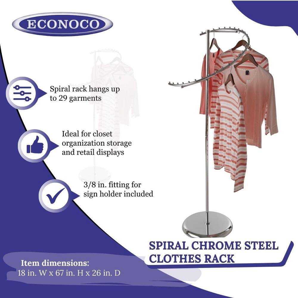 Econoco Chrome Steel 20 in. W x 45 in. H Spiral Clothes Rack K29 Best ...