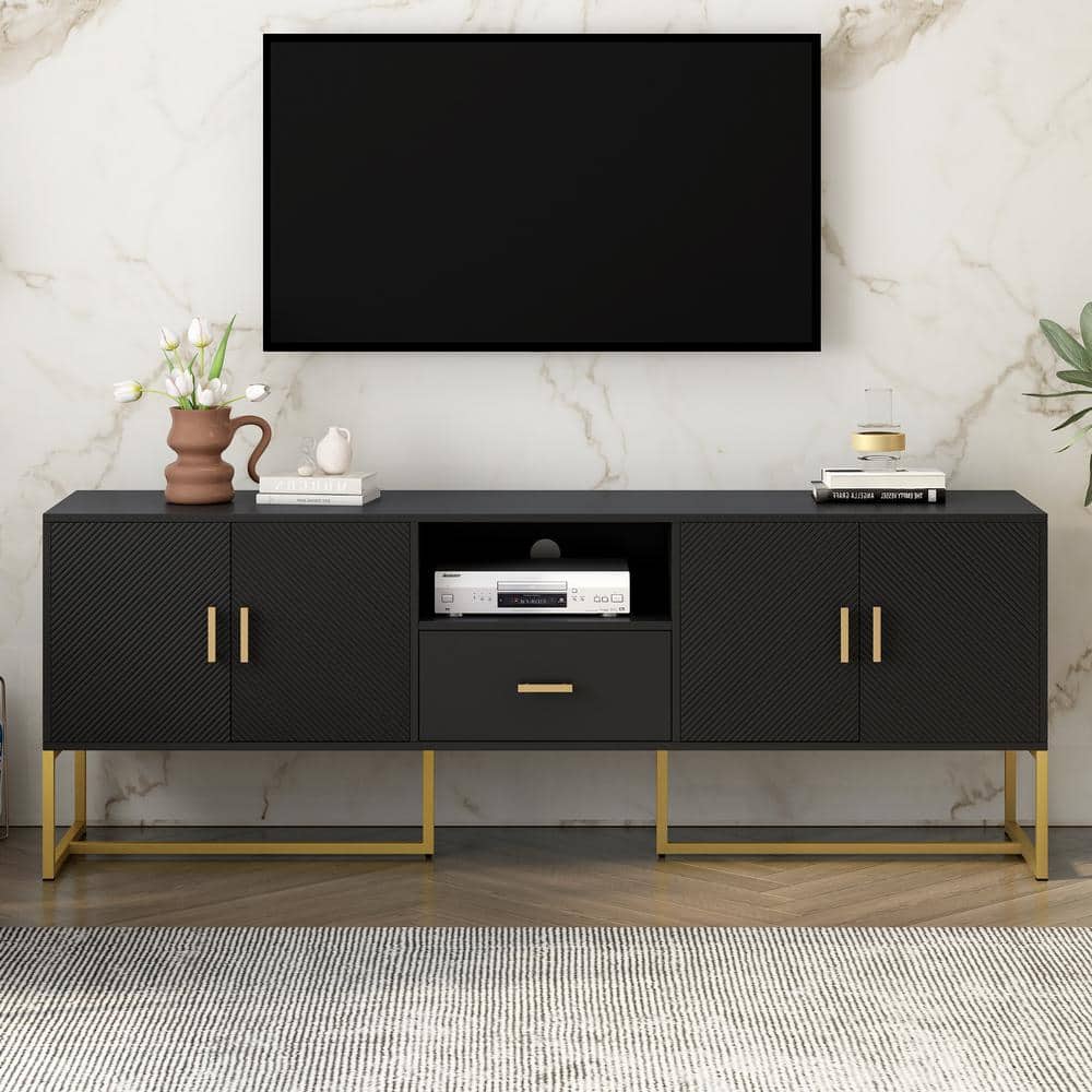 JUJABU 68.9 in. TV Stand Modern Entertainment Center Media Console with ...