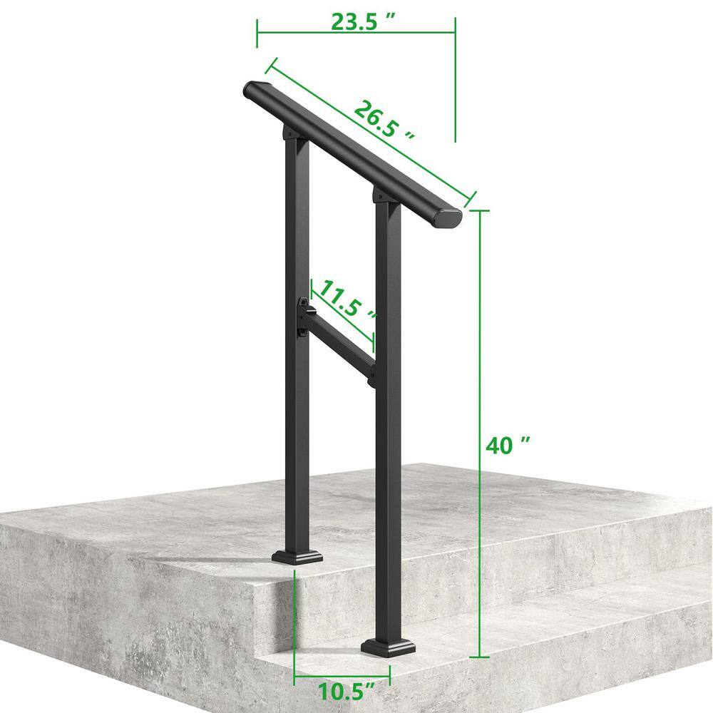 Reviews for HOMEIBRO 36 in. H x 26.5 in. W Black Wrought Iron Stair ...