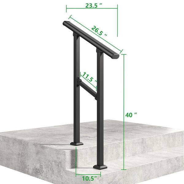 Reviews for HOMEIBRO 36 in. H x 26.5 in. W Black Wrought Iron Stair ...