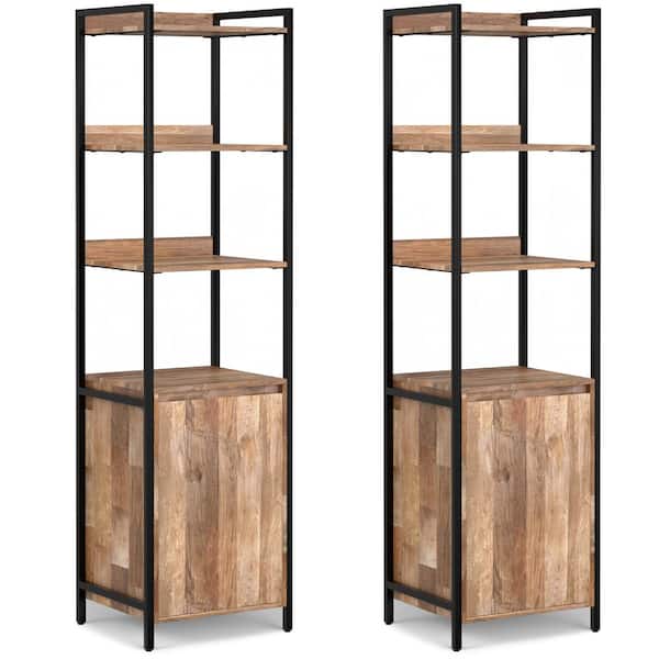 Simpli Home Kelsey 20 in. Tall Solid Mango Wood 5 Shelf Bookcase with ...
