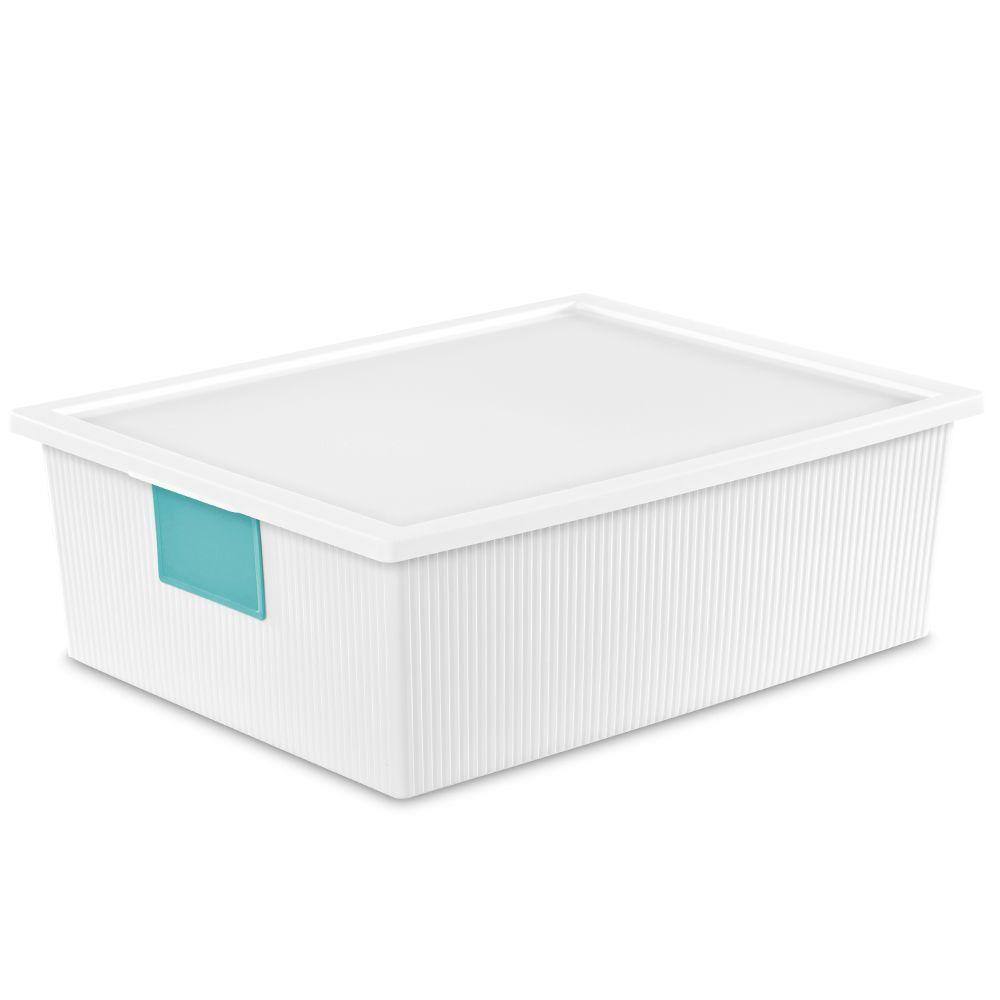 Sterilite ID Box 26-Qt. Storage Box in White 14348006 - The Home Depot