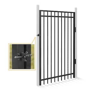 Fencer Wire 4 ft. x 4 ft. Flat Top Anti-Rust Metal Fence Gate ...