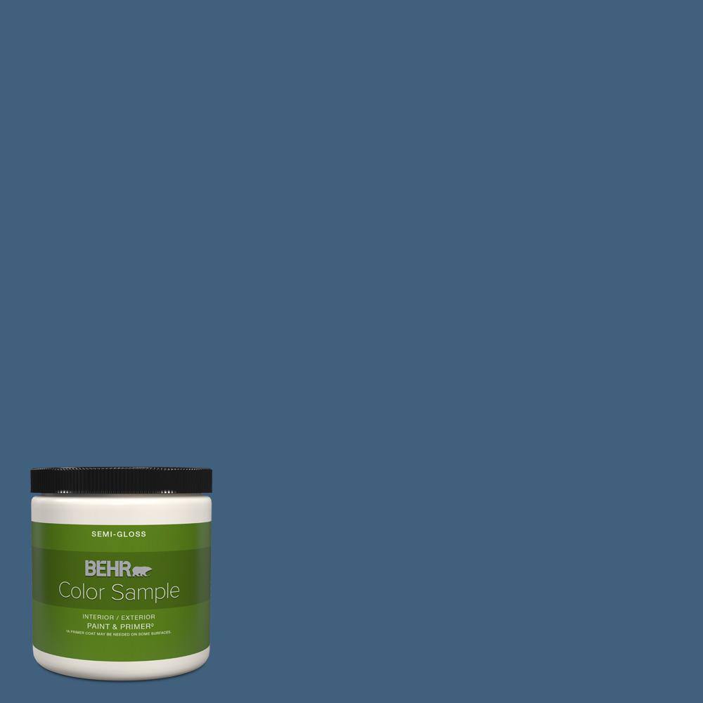 BEHR PREMIUM PLUS 8 oz. #M510-6 Tidal Semi-Gloss Interior/Exterior ...